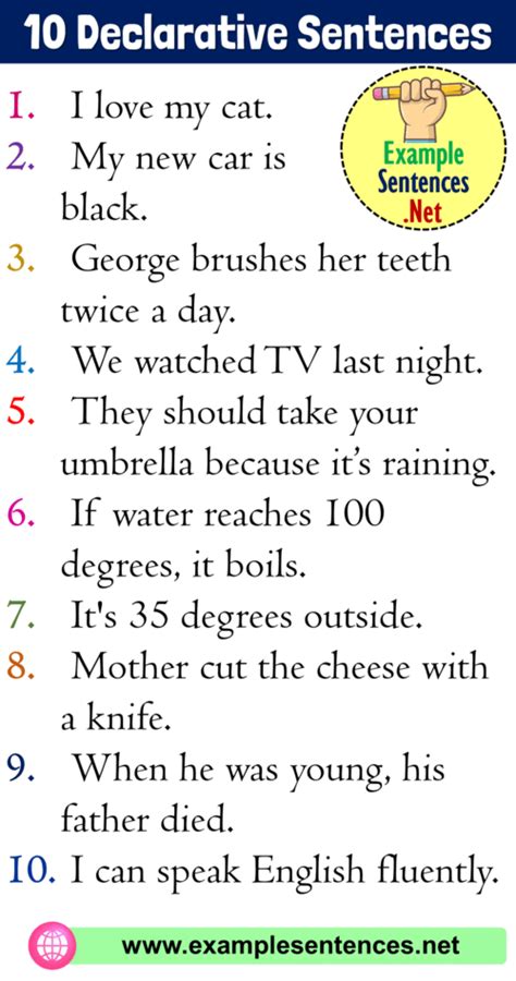 10 Example Of Declarative Sentence Definition And Example Sentences