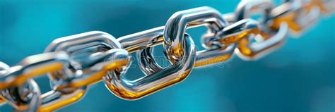 Strong Metal Chain Links Interlocking Chain Links Strength Connection Security Unity Symbolizes