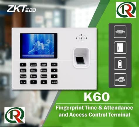 Zkteco K60 Fingerprint Time And Attendance And Access Control Terminal Bd