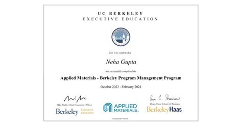 Neha Gupta On Linkedin Applied Materials Berkeley Program Management