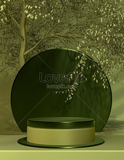 3d 렌더링 다크 그린 럭셔리 제품 프레젠테이션 연단 배경 사진 및 창의적인 일러스트 무료 다운로드 Lovepik