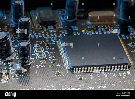 PC Microchip Integrated Semiconductor Microprocessor On Circuit Board Representative Of