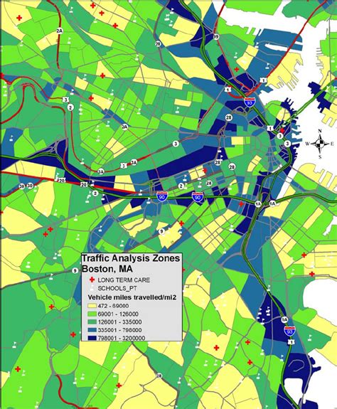 Traf Fi C Analysis Zones Coded By Traf Fi C Density In Vehicle Miles