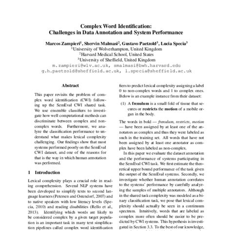 Complex Word Identification Challenges In Data Annotation And System