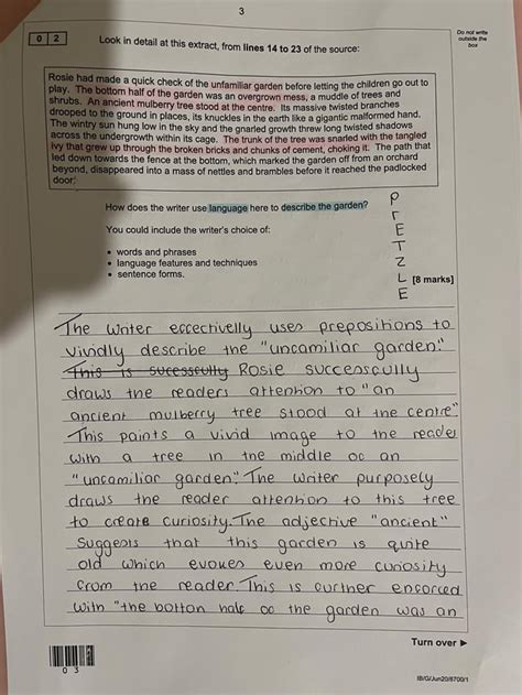Language Paper 1 Question 2 Rgcse