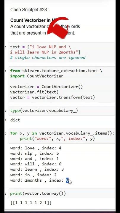 Countvectorizer In Nlp Shorts Nlp Vector Python Youtube