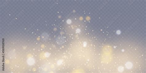 Vector Light Effect Of Glare Of Shimmering Particles Falling On A Transparent Background For