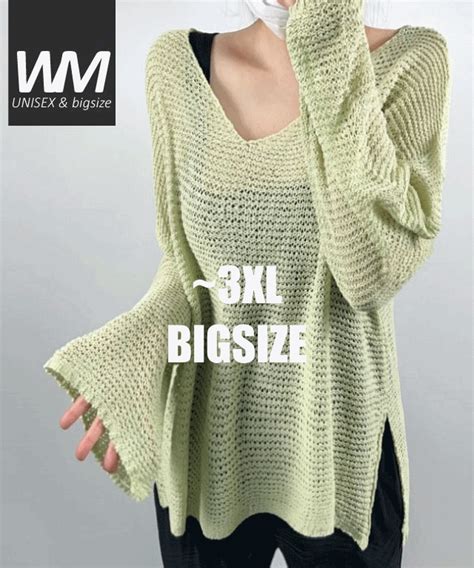 [~3xl💓] 니트하나로 코디끝 박시 루즈핏 시스루 V넥 브이티 얇은긴팔 여리 청순 빅사이즈 통통녀코디 오버사이즈 롱니트원피스 [3316] 에이블리