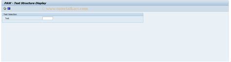 SL76 SAP Tcode PAW Test Structure Display