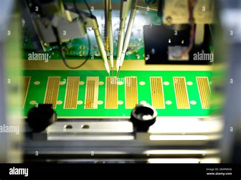 Automated Technology Of Assembly Of Computer Circuit Board Electronic Production In Machinery