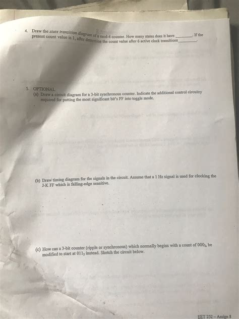 Draw The State Transition Diagram Of A Mod Counter Chegg