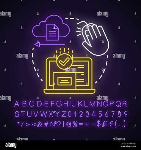 Deployment Neon Light Concept Icon Data Send Receive Product Release Usability Test Idea