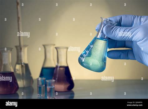 Front View Of Flask Science Concept Stock Photo Alamy