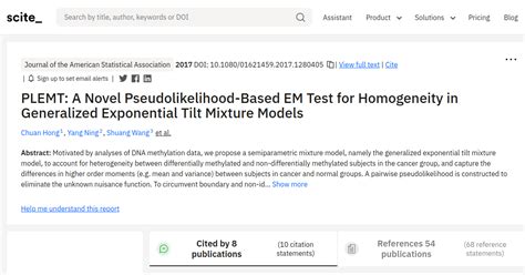 [citation report] plemt a novel pseudolikelihood based em test for homogeneity in generalized