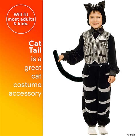 Skeleteen Costume Accessories Cat Tail Furry Black Kitty Tail For Dress Up 1 Piece