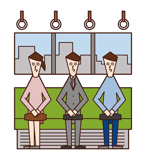 電車に乗っている人乗客のイラスト フリーイラスト素材集 KuKuKeKe
