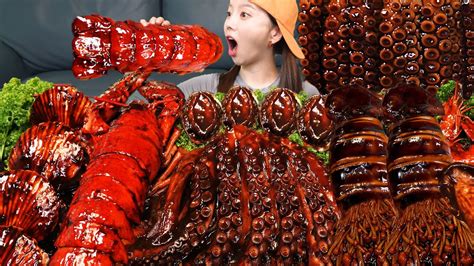 해산물 Flex 🐙 문어 랍스터 오징어 팽이버섯 해물찜 Octopus Lobster Enoki Mushrooms Seafood