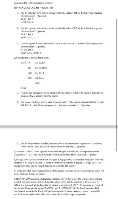 Solved Computer Org And Architecture Class All 1
