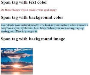 Span Tag In Html Few Properties Of Span Tag In Html