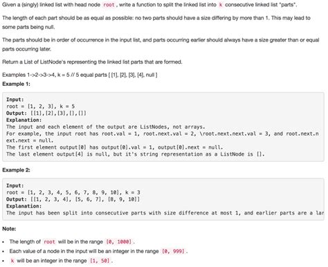 Leetcode 725 Split Linked List In Parts 腾讯云开发者社区 腾讯云 Leetcode 725 Split Linked List In Parts 腾讯云开发者社区 腾讯云