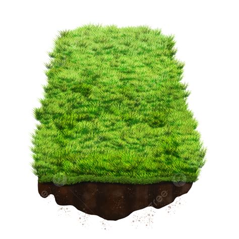 Square Soil Geology Cross Section With Green Grass Green Grass Land