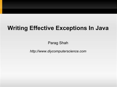 Effective Exceptions Ppt