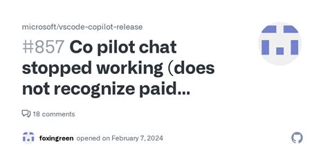 Co Pilot Chat Stopped Working Does Not Recognize Paid Subscription Offers Days Trial