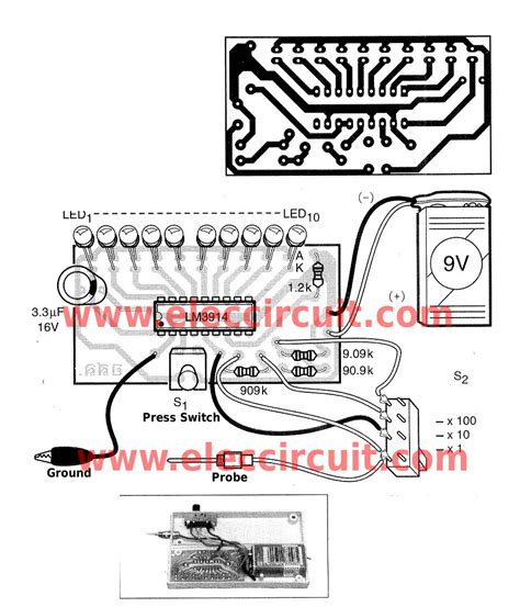 Simple Led Voltmeter Circuit Using Lm3914 Eleccircuit