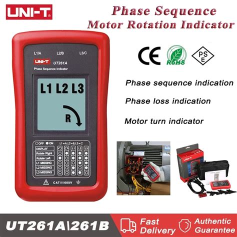 Uni T Ut261ab Phase Sequence Tester Lack Phase Meter Motor Rotation Indicator Ac 40 700v 90