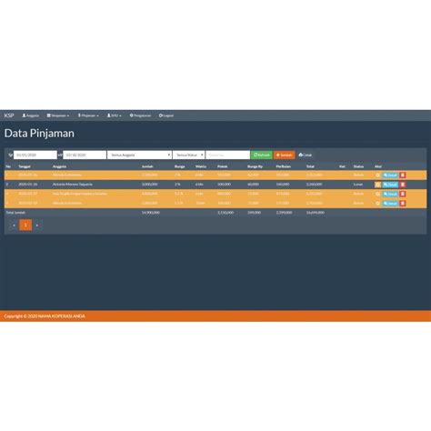 jual source code sistem informasi koperasi simpan pinjam php shopee
