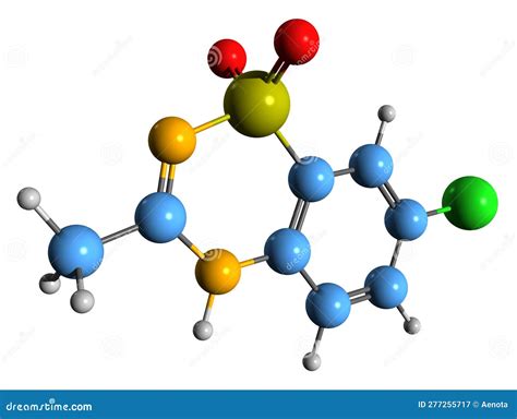 3d Image Of Diazoxide Skeletal Formula 277255717