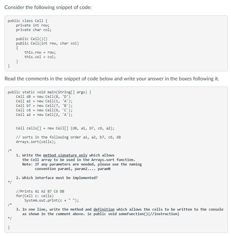 Solved Consider The Following Snippet Of Code Public Class Chegg