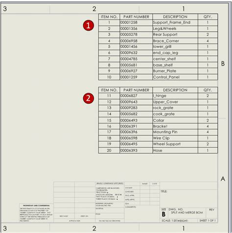 How To Split And Merge A Solidworks Bom Table