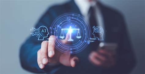Ai 윤리 또는 Ai 법률 개념 Ai 윤리 강령 개발 규정 준수 규정 표준 비즈니스 정책 및 기계 학습 알고리즘의 의도하지 않은 편향으로부터 보호하기 위한 책임 변호사에