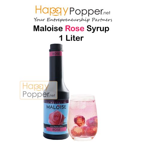 Happypopper Maloise Rose Syrup 1 Liter Soda Drinks Non Alcoholic Cocktails Syrup Halal Sirap Ros