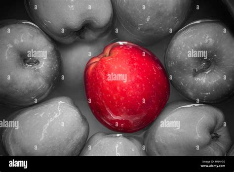 Unique Red Apple Difference Color Choice Selective Fruit Concept Stock Photo Alamy