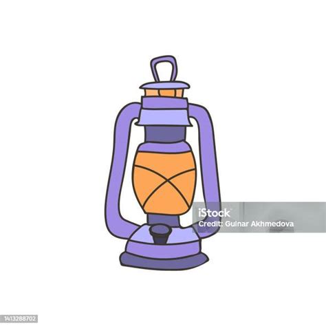 등유 랜턴 다채로운 낙서 일러스트 레이 션을 벡터로 제공합니다 벡터에 등유 랜턴 다채로운 아이콘 벡터의 캠프 램프 일러스트 레이 션 고대의에 대한 스톡 벡터 아트 및 기타