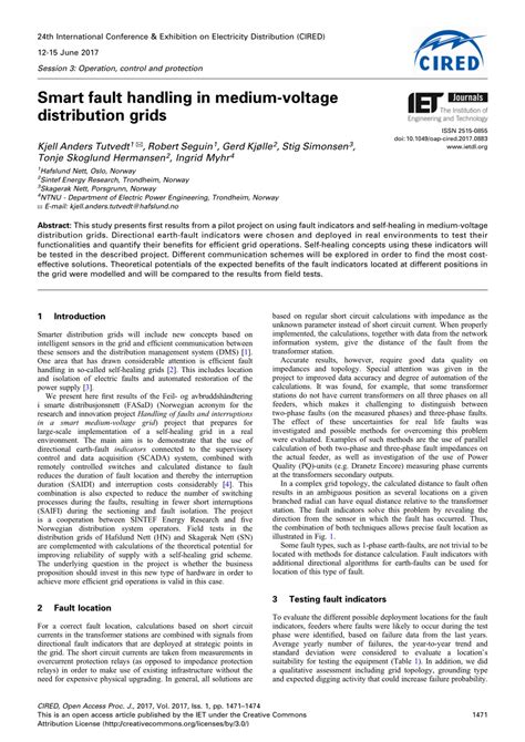 pdf smart fault handling in medium voltage distribution grids