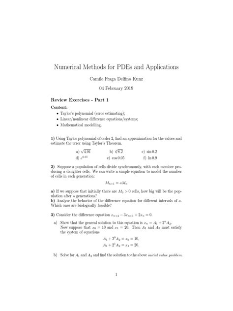 Exercises Part1 Pdf Recurrence Relation Red Blood Cell
