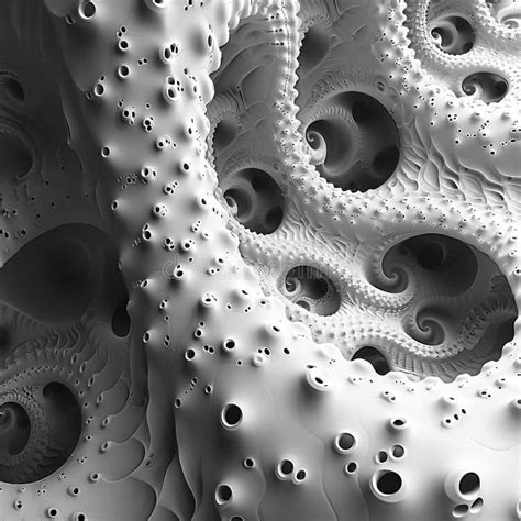 Intricate Abstract Swirl Of Organic Shapes In Monochrome Design Stock