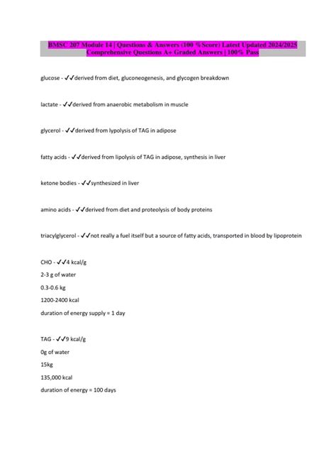 Bmsc 207 Module 14 Questions And Answers 100 Score Latest Updated 20242025 Comprehensive