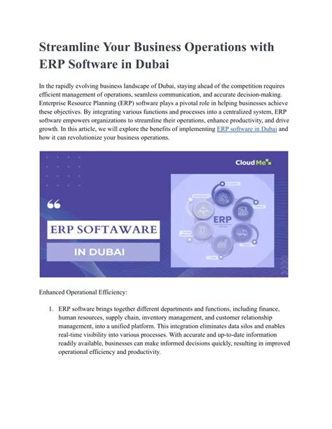 Ppt Streamline Your Business Operations With Erp Software In Dubai Powerpoint Presentation