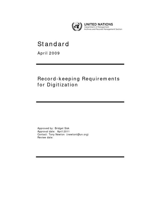 Record Keeping Requirements For Digitization Pdf Records Management Metadata