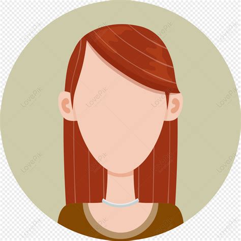 간단하다 갈색 긴 머리 소녀 아이콘 Png 일러스트 무료 다운로드 Lovepik