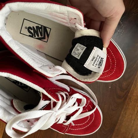Red High Top Vans Only Worn Once Size 6 Womens And Depop