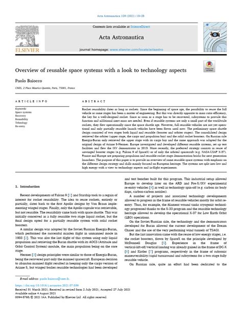 Reusable Spacesystems Naotemnadadevostok Pdf Launch Vehicle Atmospheric Entry