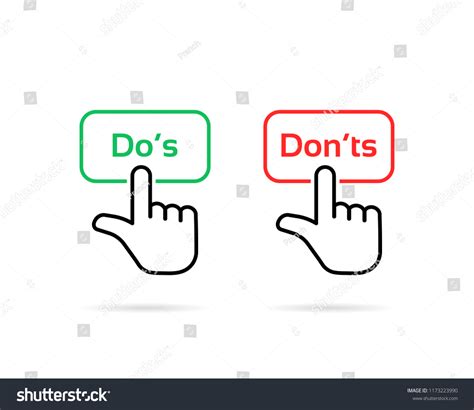 Linear Dos Donts Click Button Flat Stock Vector Royalty Free 1173223990 Shutterstock