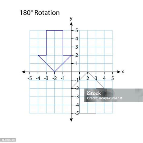 180 회전 그래프 정사각형 그리드에 X축과 Y축이 있는 직교 좌표 평면입니다 수학 척도 템플릿입니다 흰색 배경에 분리된 벡터