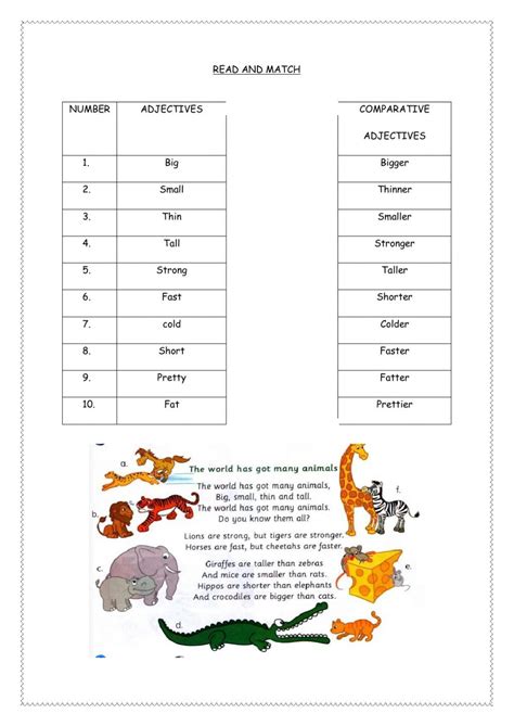 Comparative Adjectives Exercise For Grade 3 Artofit