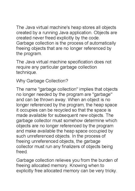 Garbage Collection Java The Java Virtual Machine S Heap Stores All Objects Created By A